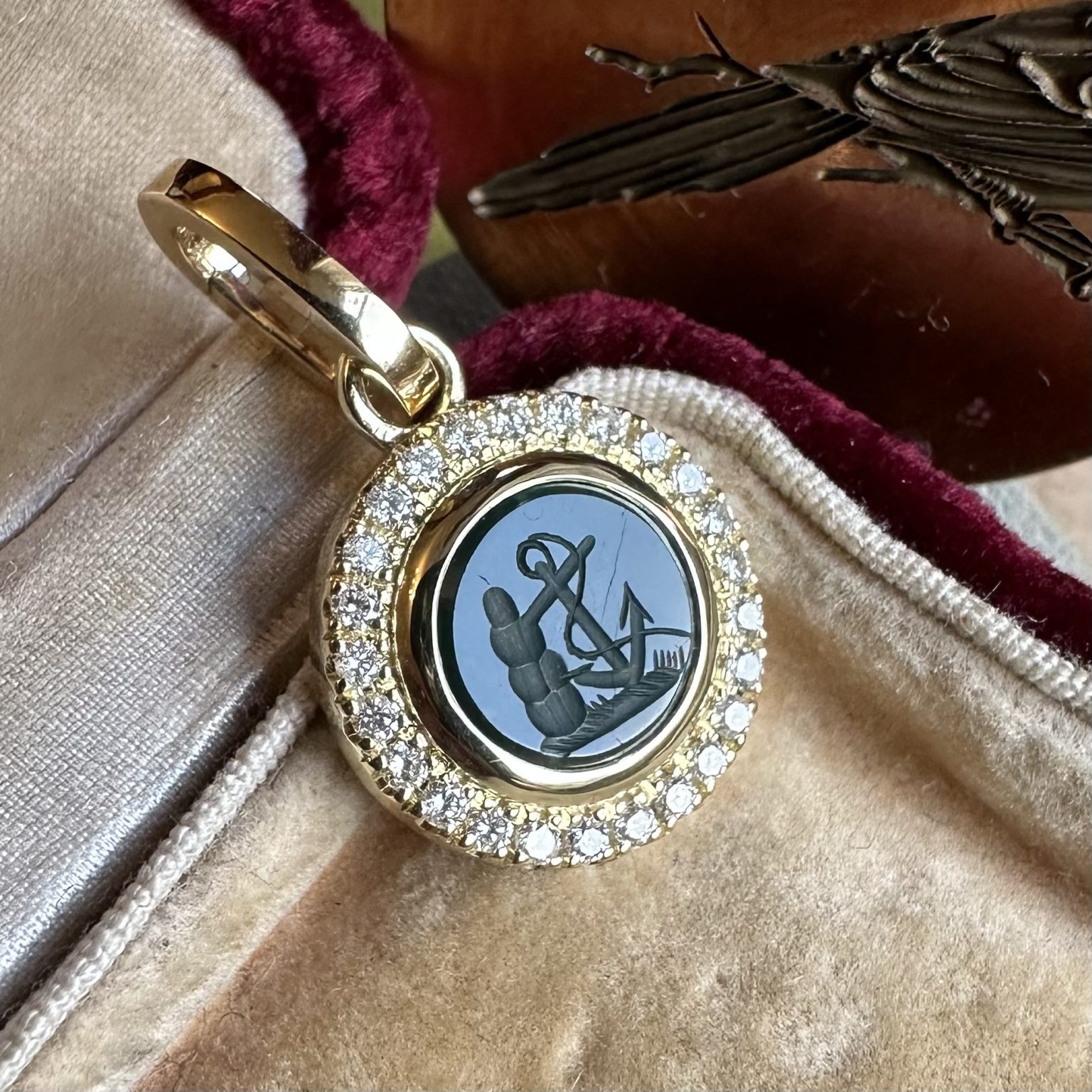 Steadfast & Hopeful Diamond Jewelled Bezel Classic Pendant – Bauble Magpie